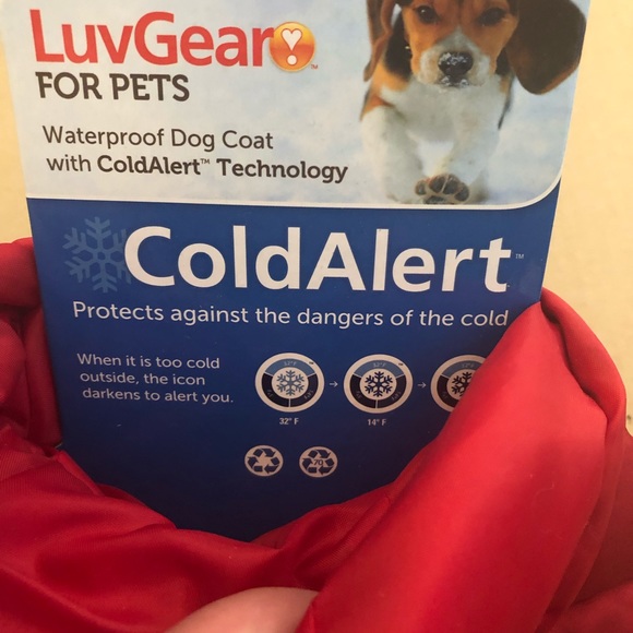 Luv gear | Other | Luv Gear Red Puffer Coat For Dog With Cold Alert | Poshmark